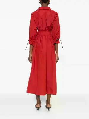 Max Mara Tie-detailed V-neck Midi Dress - Red