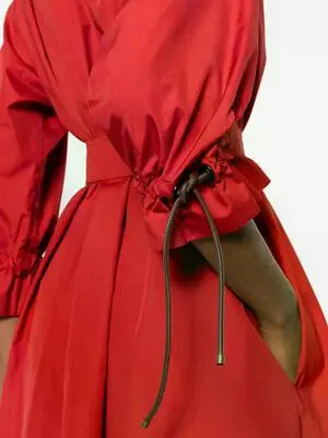 Max Mara Tie-detailed V-neck Midi Dress - Red
