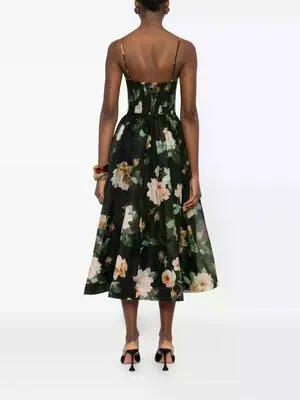 Zimmermann Luna Corset Floral Midi Dress