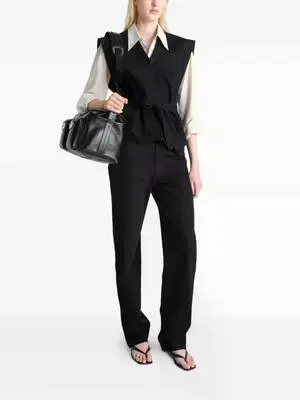 LEMAIRE V-neck Top - Black