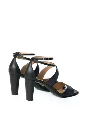 LEMAIRE Ankle Strap Cross Sandals - Black