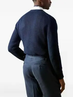 Ralph Lauren Purple Label Bear-appliqué Crew-neck Sweater