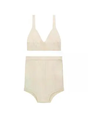 Red Valentino Ribbed Briefs Bra Set - Neutrals