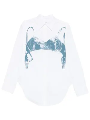 JEAN PAUL GAULTIER Scanned Bra Print Shirt - White
