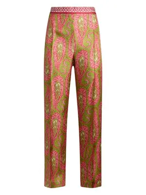 Etro Paisley Foliage "bootcut" Pants