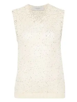 GOLDEN GOOSE Melyssa Top With Sequins - Ivory