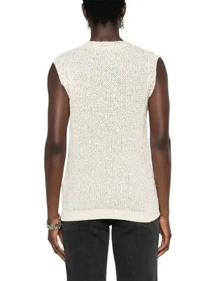GOLDEN GOOSE Melyssa Top With Sequins - Ivory