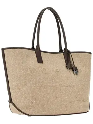 Hogan Shopping Tote With Logo - Beige