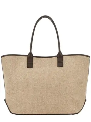 Hogan Shopping Tote With Logo - Beige