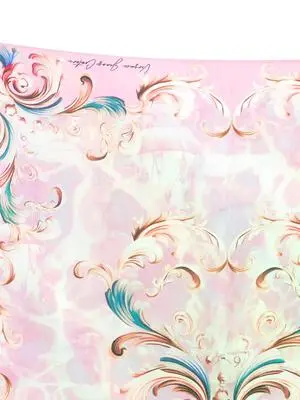 Versace Floral Print Scarf - Pink