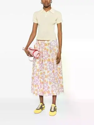 Marni Floral-print Midi Skirt - Neutrals