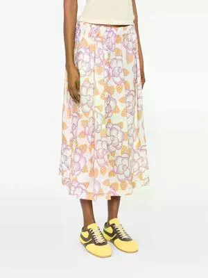 Marni Floral-print Midi Skirt - Neutrals