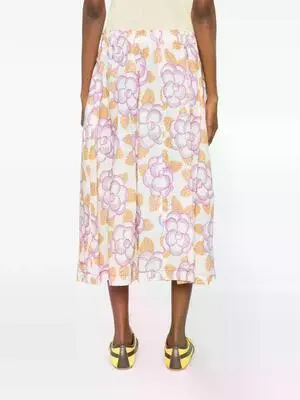 Marni Floral-print Midi Skirt - Neutrals