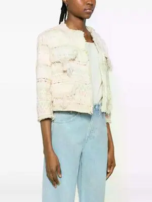 BYE Patterned Jacket With Frayed Detail