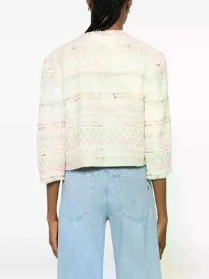 BYE Patterned Jacket With Frayed Detail