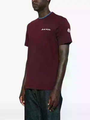 Moncler Logo Embroidery T-shirt - Purple