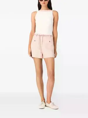 Maje Square-neck Ribbed Knit Top - Neutrals