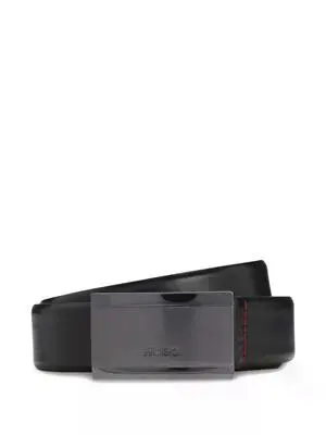 Hugo Logo-engraved Belt - Black