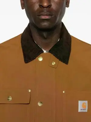 Carhartt Work In Progress Clapton Corduroy-collar Pocket Jacket - Brown