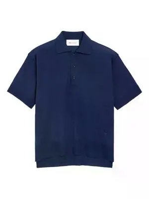 AMI Paris De Coeur Wool & Silk Knit Polo Shirt