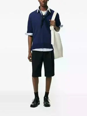 AMI Paris De Coeur Wool & Silk Knit Polo Shirt