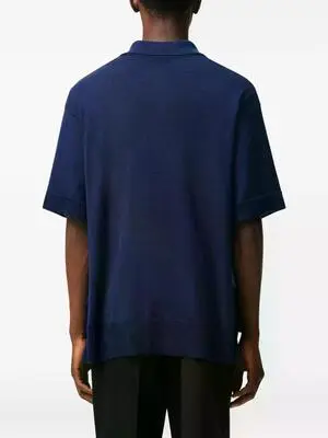 AMI Paris De Coeur Wool & Silk Knit Polo Shirt