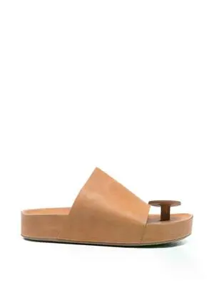 UMA WANG Open-toe Leather Sandals - Brown