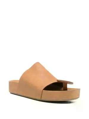 UMA WANG Open-toe Leather Sandals - Brown