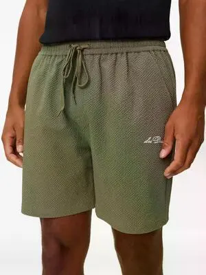 LES DEUX Seersucker Drawstring Shorts