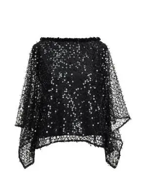 Oscar De La Renta Sequin Embellished Blouse