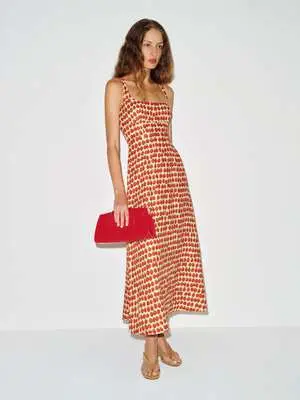 REFORMATION Sabine Linen Maxi Dress - Red
