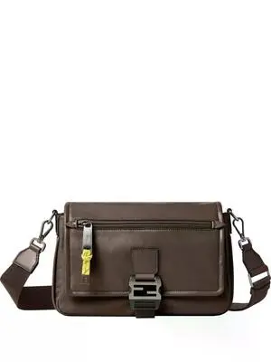 Fendi Flux Leather Messenger Bag - Brown