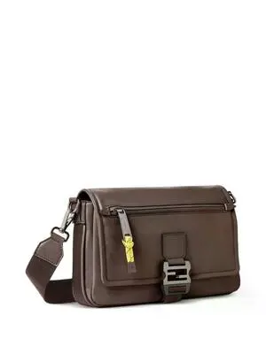 Fendi Flux Leather Messenger Bag - Brown