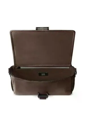 Fendi Flux Leather Messenger Bag - Brown