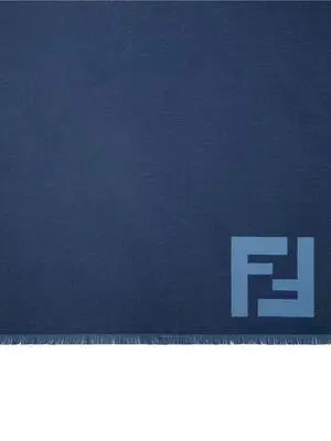 Fendi Logo-detail Scarf - Blue