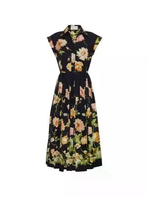 Collared Printed Midi Dresses