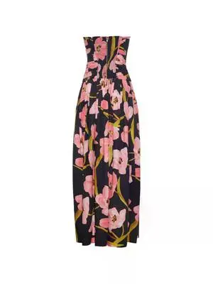 Cara Cara Montreal Floral-print Strapless Dress - Black