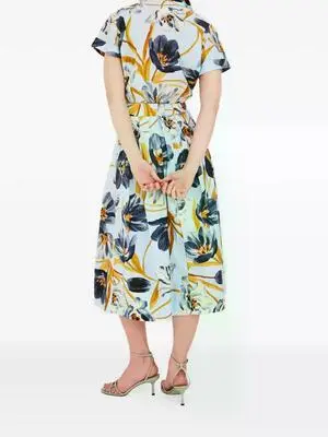 Cara Cara Marge Floral-print Midi Skirt - Blue