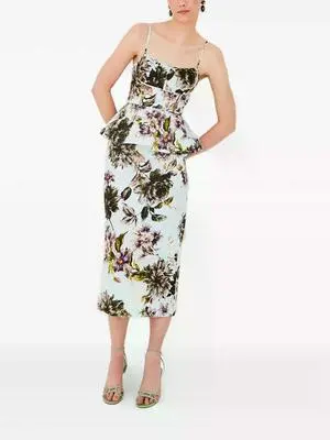 Cara Cara Alba Floral-print Peplum Top - Blue