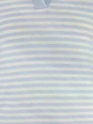 Bruno Manetti Striped-pattern Collared T-shirt - Blue