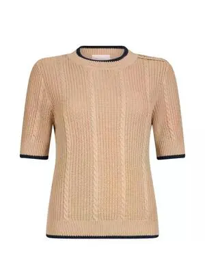 Liu Jo Short-sleeve Cable Knit Sweater