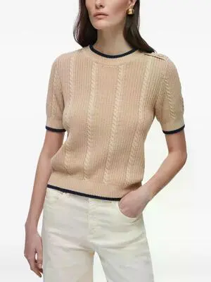 Liu Jo Short-sleeve Cable Knit Sweater