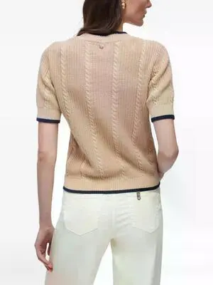 Liu Jo Short-sleeve Cable Knit Sweater
