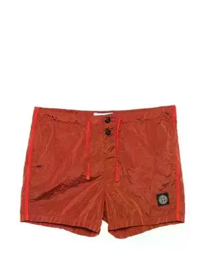 Stone Island Side-stripe Swim Shorts - Red