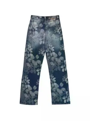 Iceberg Floral Print Straight Leg Jeans