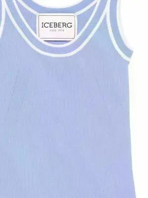 Iceberg Ribbed Trim Knit Top - Blue