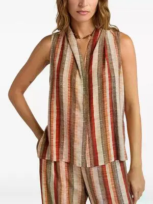 Momoni Kiri Striped V-neck Shirt