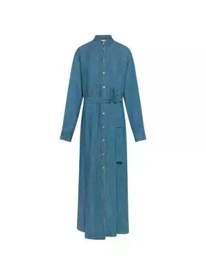 Momoni Laparus Dress In Stonewashed Chambray