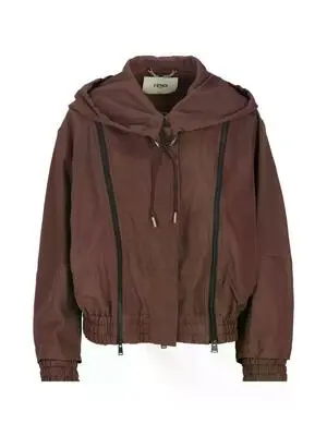 Fendi Hooded Zip-up Bomber Jacket