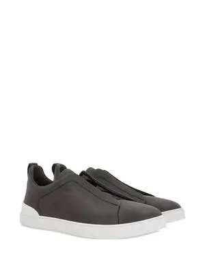 Zegna Grained Slip-on Sneakers